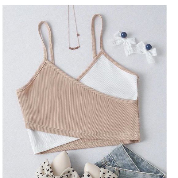 Tops | Frenchy Two Tone Crossover Front Cami Top | Poshmark